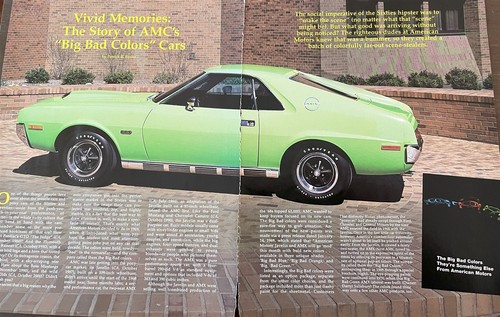 1969 1970 1971 AMC JAVELIN AMX GREMLIN BIG BAD COLORS 11 PG ARTICLE | eBay