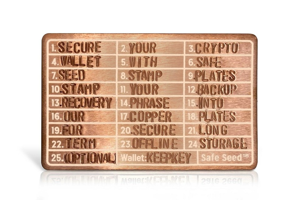 2 Pack Safe Seed Copper Metal Wallet Stamp Plate Seed Phrase Cold ...
