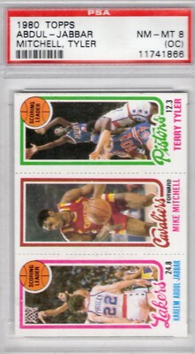 1980 Topps Kareem Abdul Jabbar Mike Mitchell Tery Tyler PSA 8 NBA ...