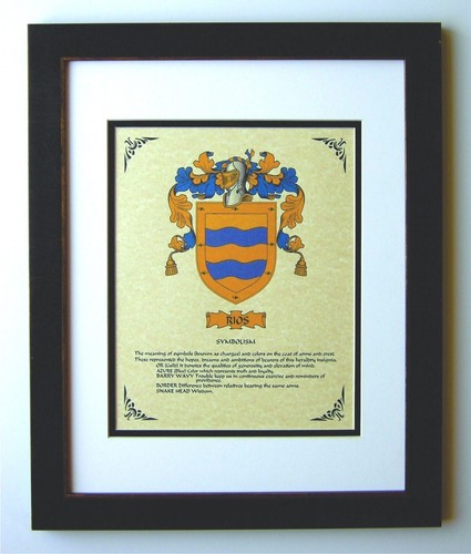 HERALDRY COAT OF ARMS ~ RIOS FAMILY CREST ~ FRAMED | eBay