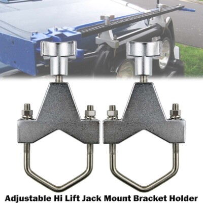 Set of Hi-Lift Jack Adjustable Tube Mount Bracket For Bullbar Roll Bar ...