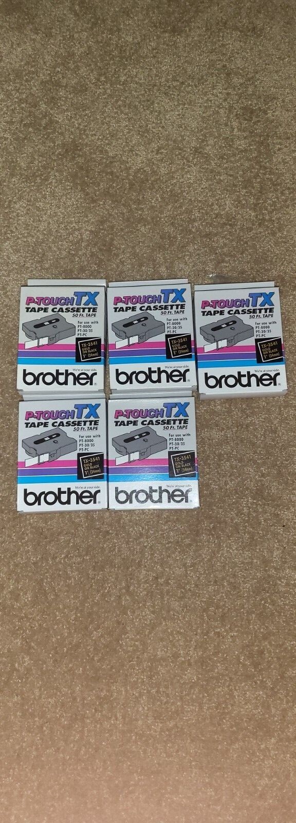 NEW Brother P-Touch TX-1511 Tape Cassette 50 ft. GOLD ON BLACK Clear 1 ...