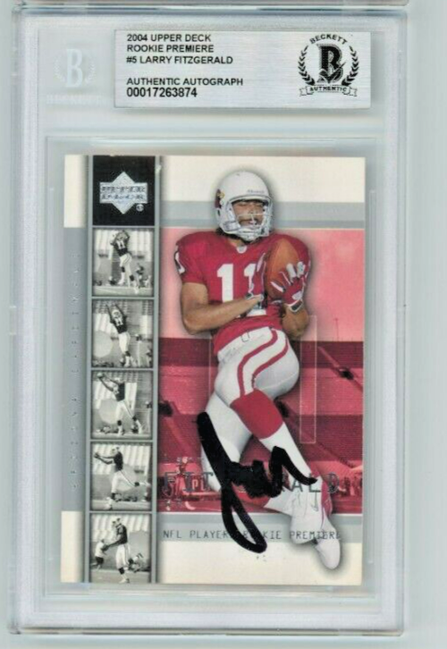 Larry Fitzgerald AUTO Rookie 2004 Upper Deck Premiere #5 BAS Beckett ...
