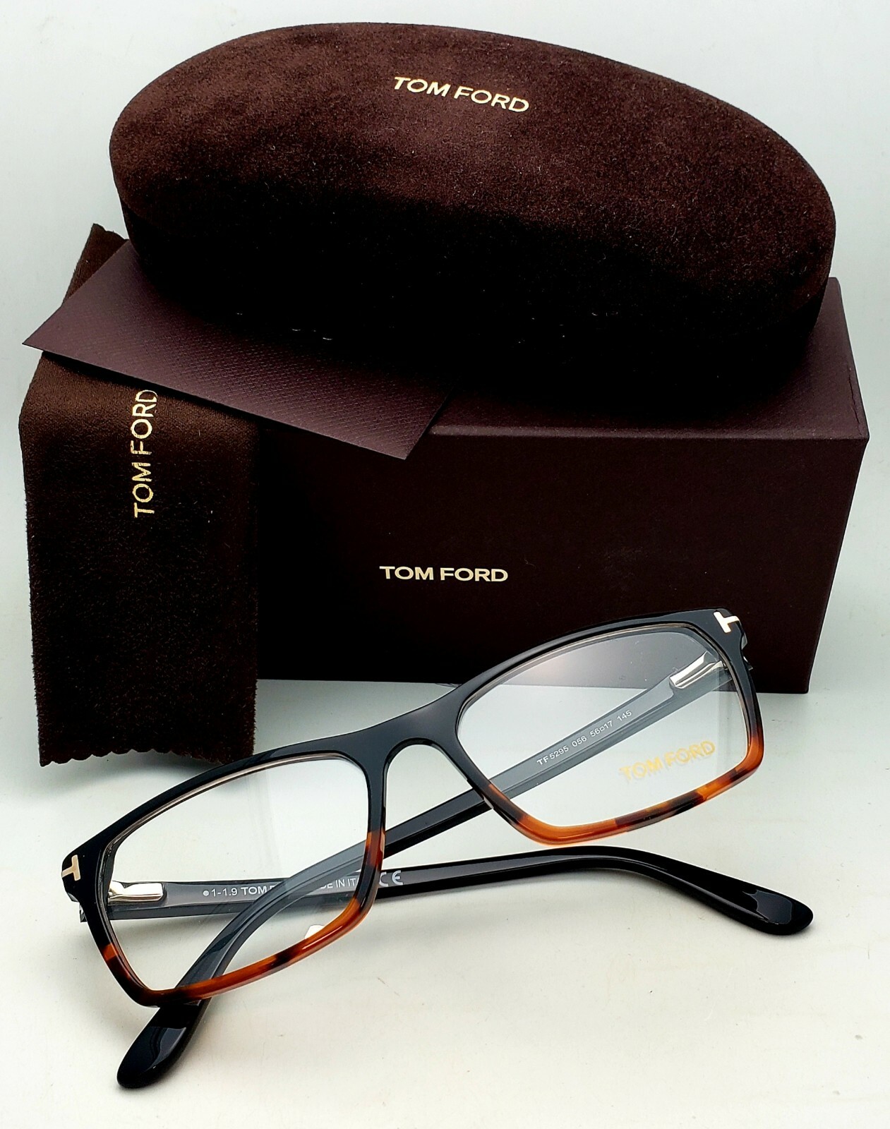 New Tom Ford Reading Glasses TF 5295 056 56-17 Black Tortoise Gold ...