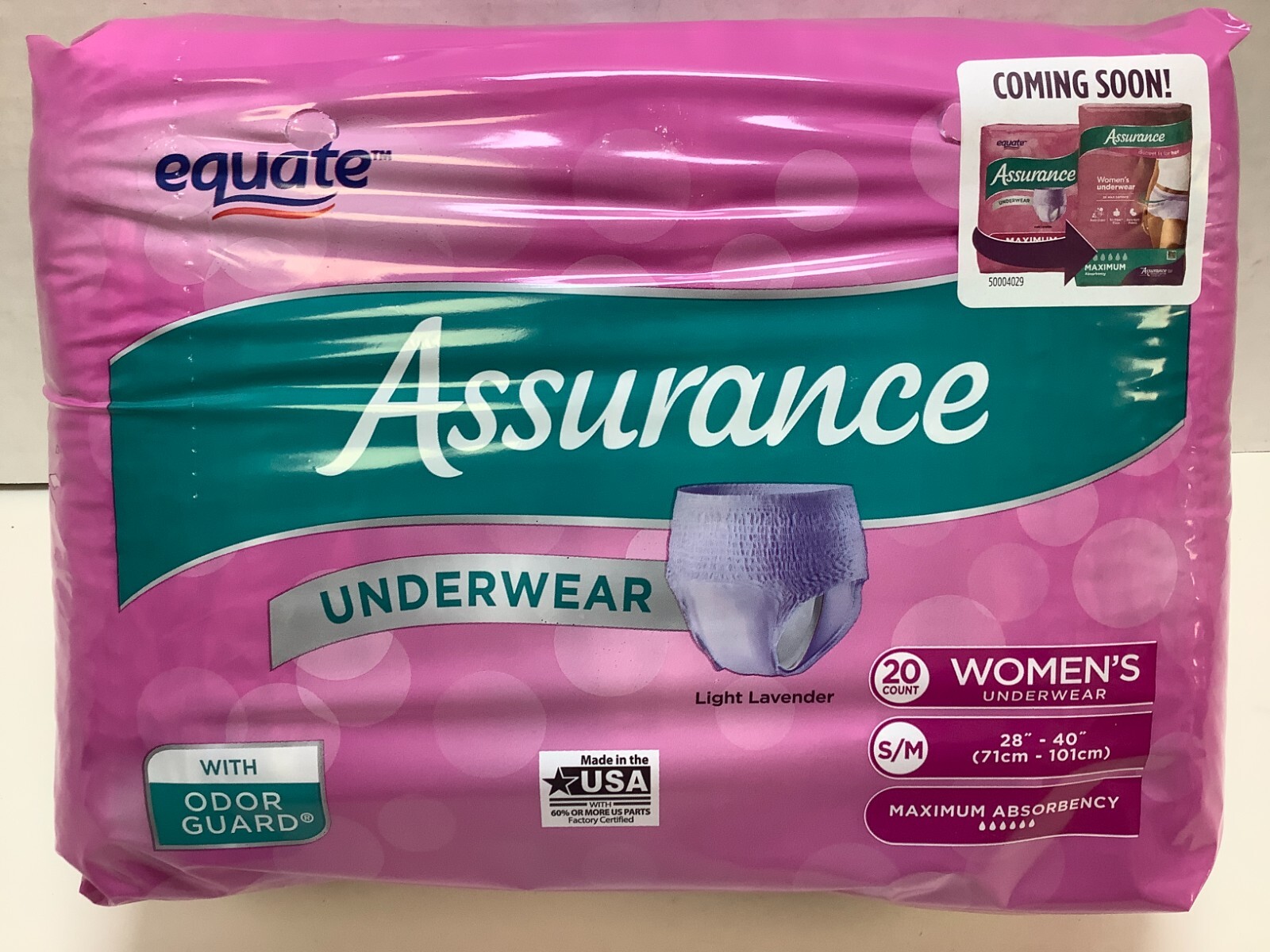 Assurance Womens Incontinence Underwear, Max Absorbency, S/M, 40 Total ...