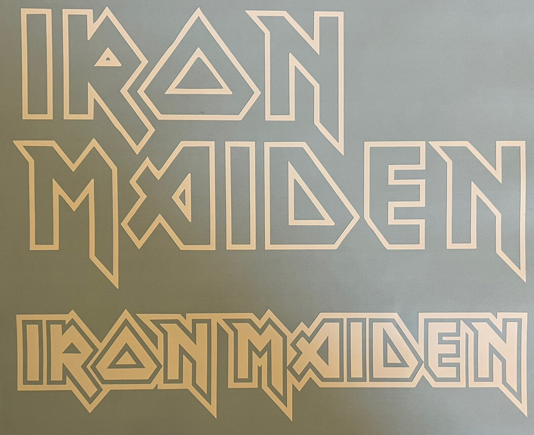 Iron Maiden 12” (set Of 2) Text Vinyl Decal Sticker Metal Band Car ...