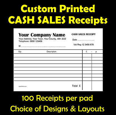 4 x 100 sheet Personalised Receipt Pads - Free Design | eBay