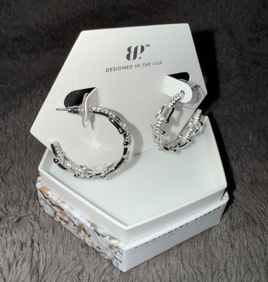 Bomb party hoops April 2025 can’t outshine me Rhodium Plating | eBay