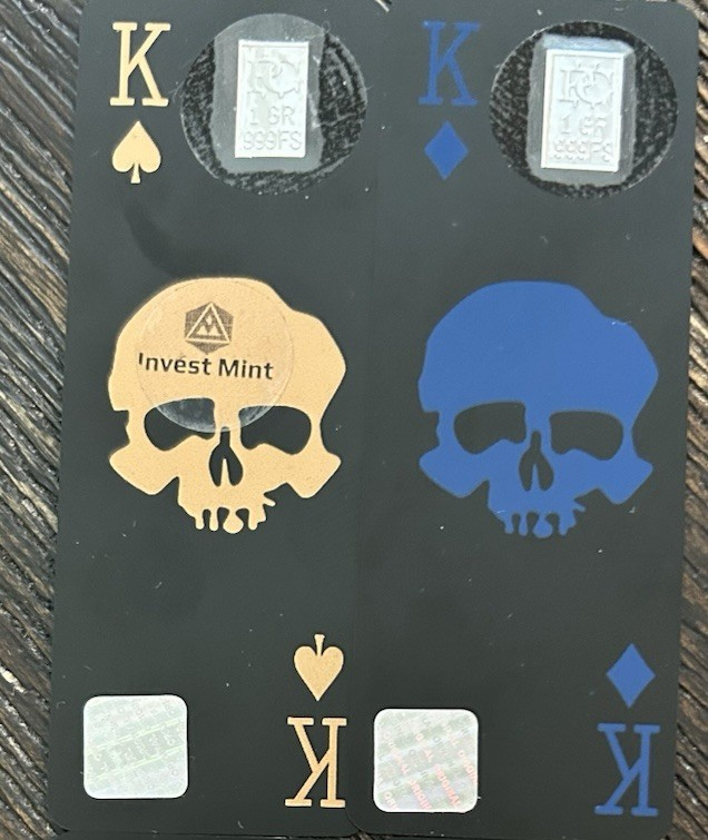 Set Two 1 Grain .999 Silver Bar Playing Cards-Mixed Face & #’d Playing ...