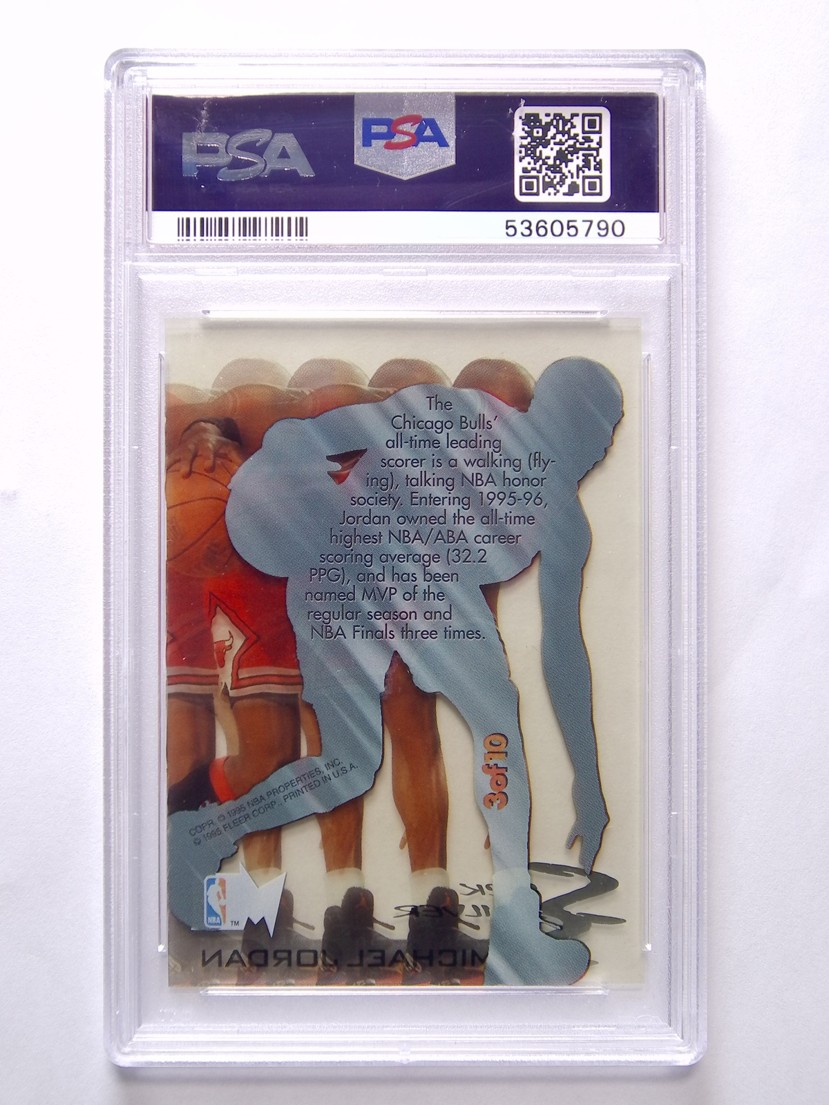 1995 Fleer Metal Michael Jordan Slick Silver #3 NBA Graded PSA 10 Gem ...