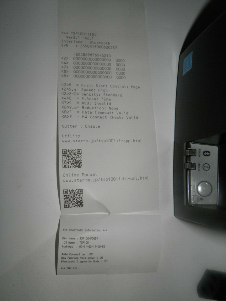 Star TSP100 Thermal POS Receipt Printer TSP143IIIBI w Bluetooth ...