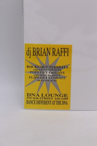 DJ BRIAN RAFFI DNA LOUNGE HANDBILL FLYER | eBay.de