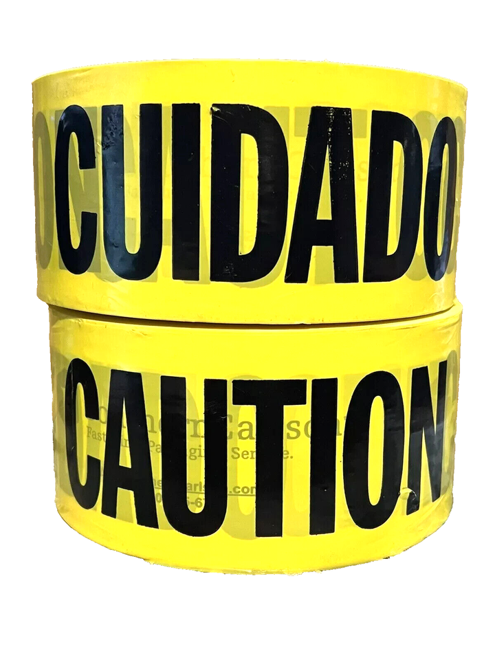 YELLOW CAUTION Cuidado WARNING SAFETY RIBBON Barricade TAPE 1000' x 3 ...