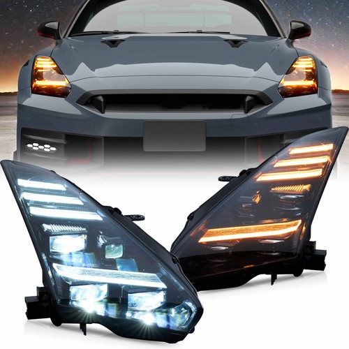 VLAND FULL LED Headlights For Nissan GTR R35 2008-2023 Clear Lens Left ...