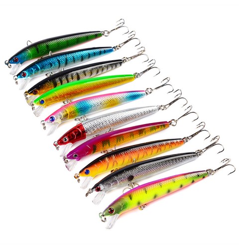 10pcs/Set 9.5cm Mixed Models Fishing Lures Mix Minnow Crank Lure Bait ...