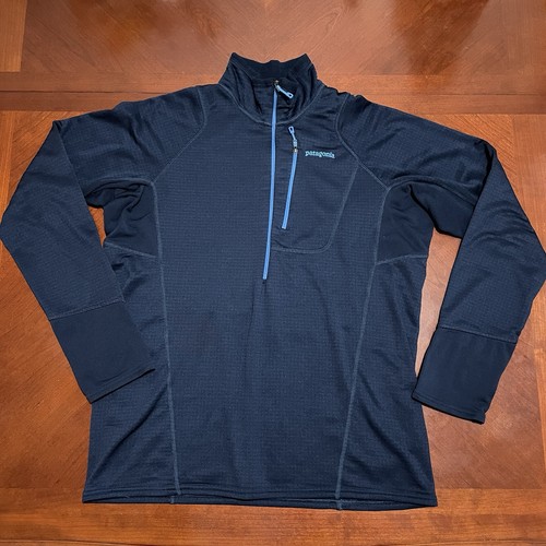 Patagonia R1 Regulator Fleece Pullover 1/2 Half Zip Sz L Polartec Blue ...