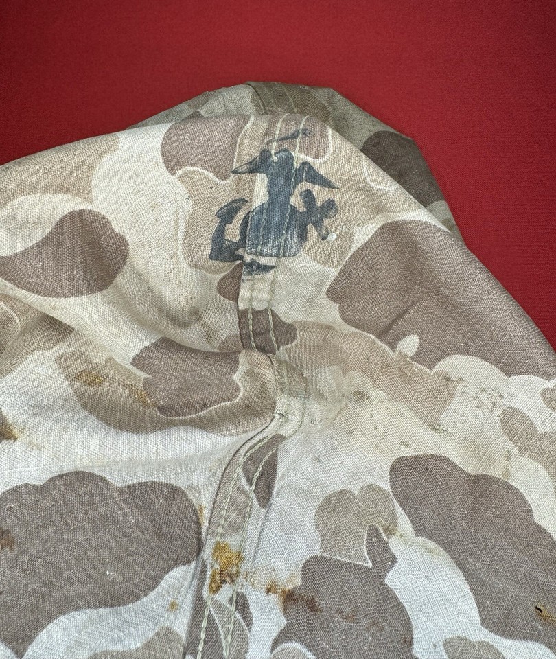 WW2 USMC CAMO AUTHENTIC HELMET COVER EGA STAMPED | eBay