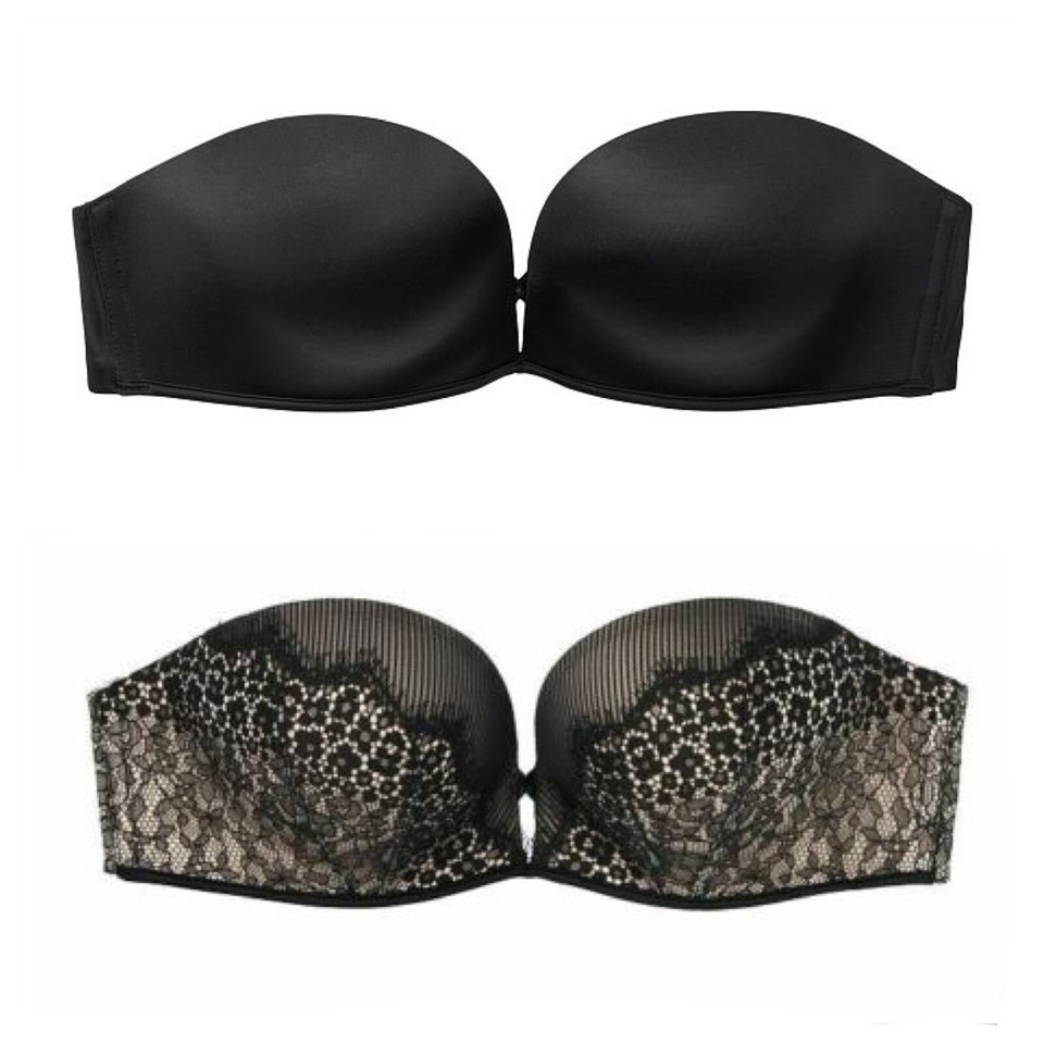 Victorias Secret multi way Bombshell strapless add 2 cups Push Up Bra ...