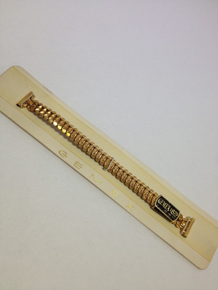 13mm VINTAGE 60's GEMEX USA 12KT. GOLD FILLED BRACELET LADIES STRETCH ...