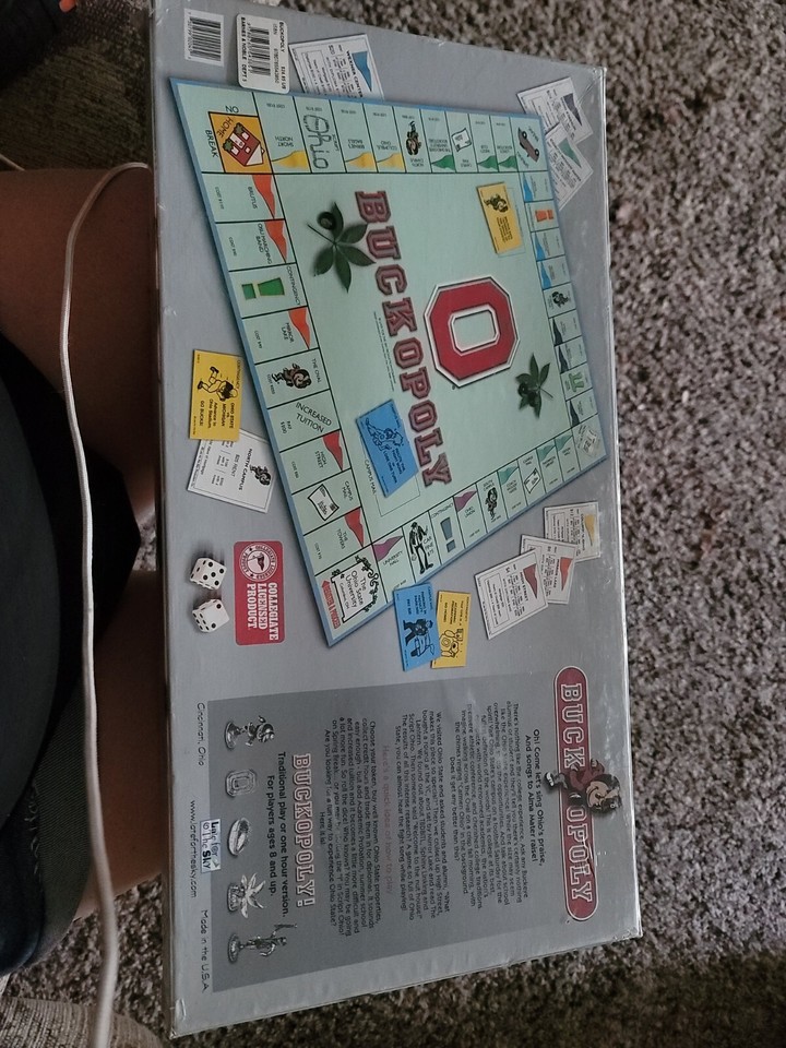 Late for the Sky Buckopoly Ohio State Buckeyes themed Monopoly game ...