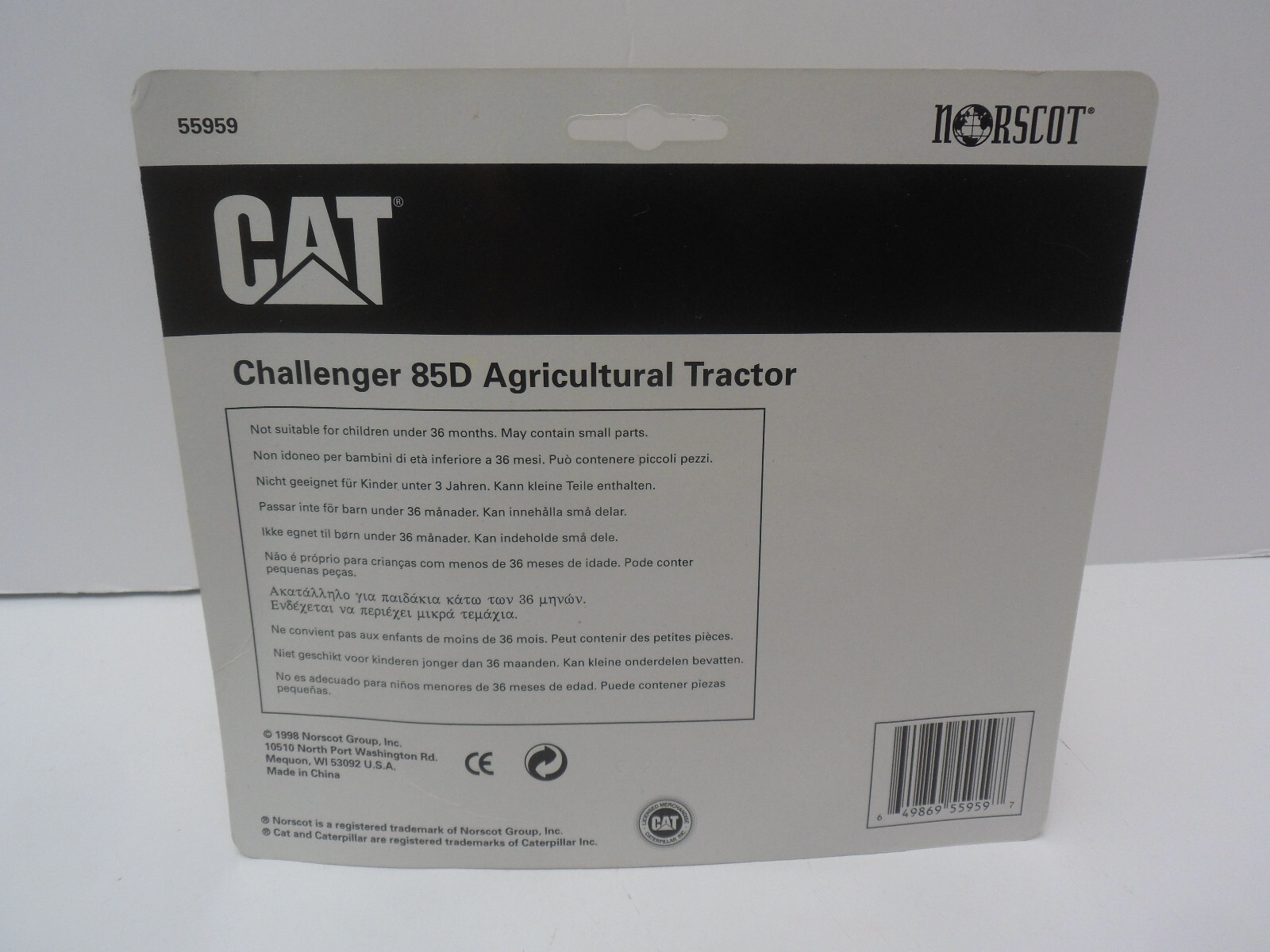 1998 Norscot Diecast Cat Caterpillar Challenger 85d Agriculture Tractor ...
