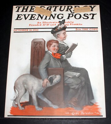 1915 OCT 16, OLD SATURDAY POST MAGAZINE COVER (ONLY) NICE LESLIE ...