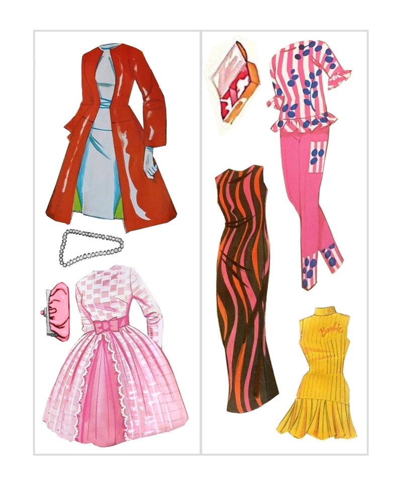 VINTGE 1967 BARBIE MAGIC PAPER DOLL MOD UNCUT ORG SZ LASER REPRODCTION ...