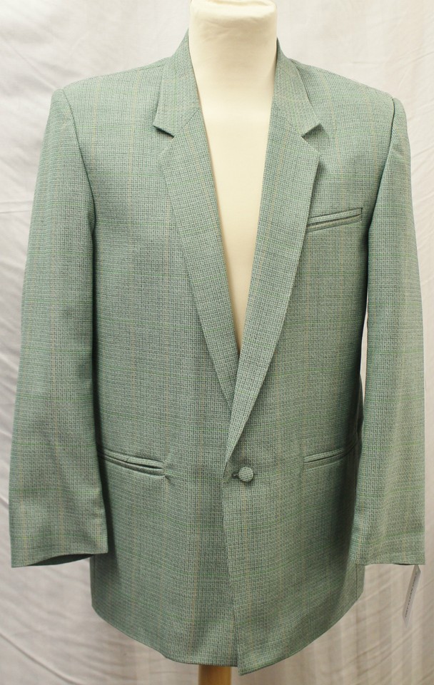 Mens 1950s Peacock Blue Box Jacket Rockabilly Rock n Roll 50's swing R ...