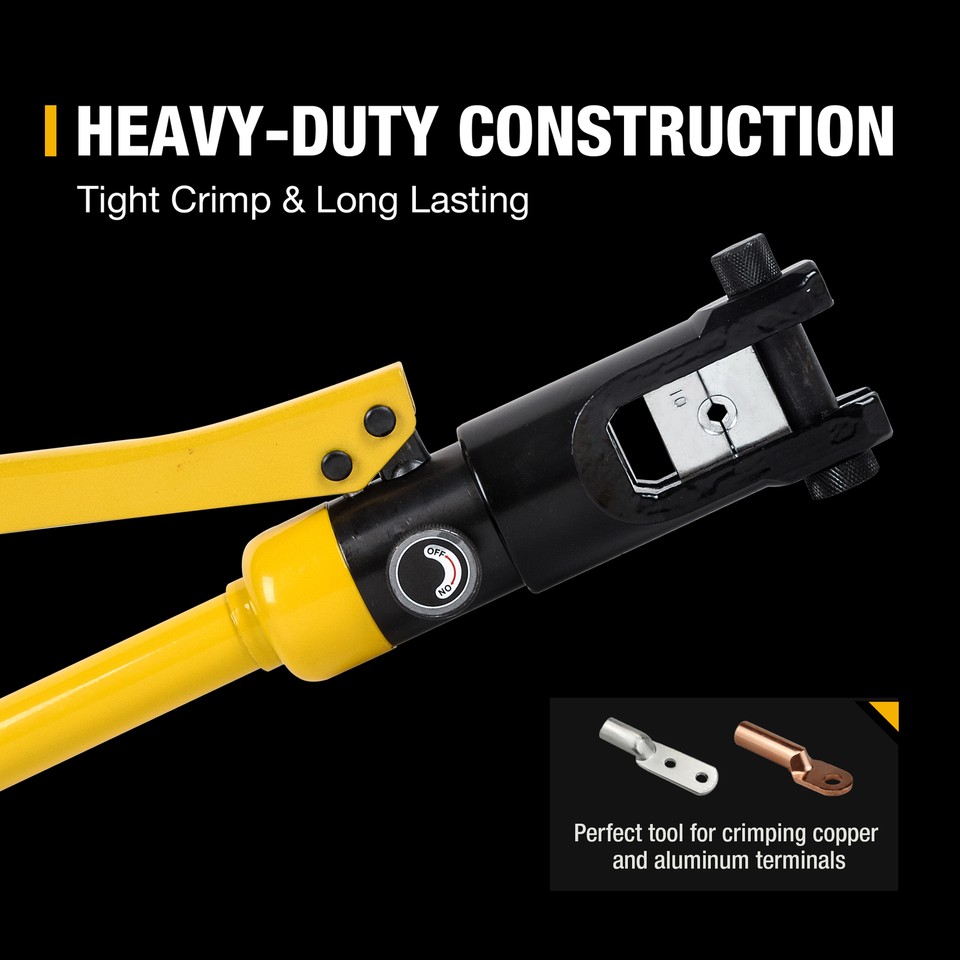 12T Hydraulic Wire Crimping Tool Cable Lug Terminal Crimper w/8 Dies ...