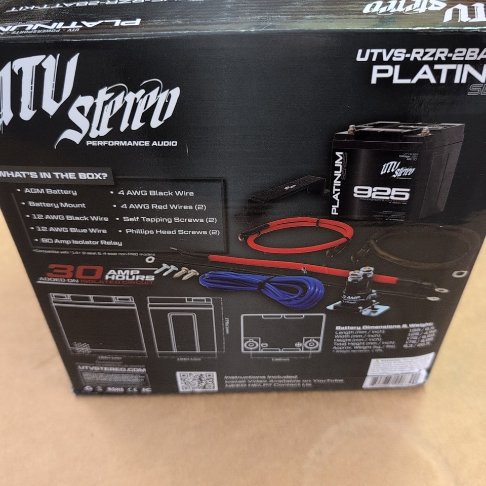 UTV Stereo Dual 2nd Battery Upgrade Kit Polaris XP1000 XP 1000 XP4 RZR ...