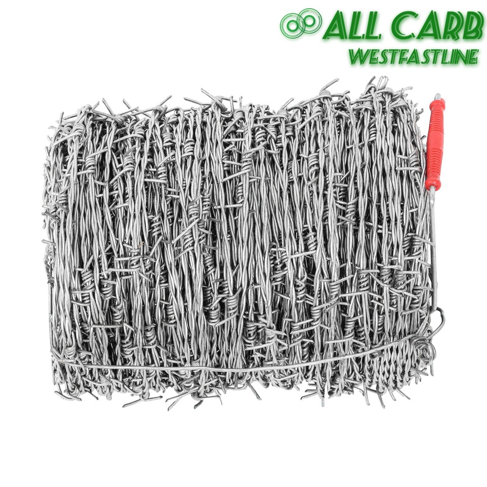 Barbed Wire 328 Ft 18 Gauge(1.6mm) Barb Wire Roll 4 Point Barbed Wire ...