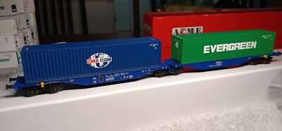 Ho 1:87 Scale ACME Container Car w 2 40' Containers (Evergreen/CMACGM ...