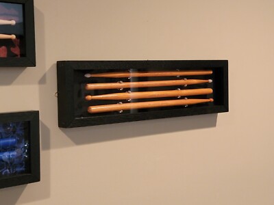 Drumstick Display Case # 16-010 (Black/Black Background)- Holds 4 Drum ...