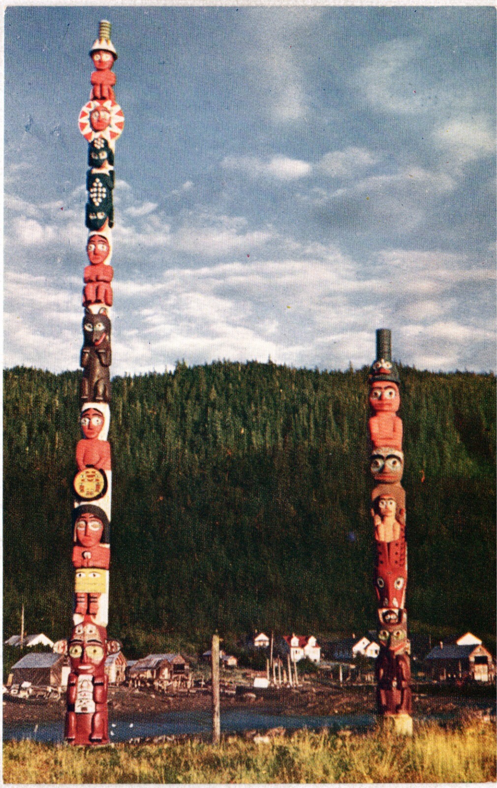 Postcard - Totems at Wrangell, Alaska - Shakes Island, circa 1950s or ...