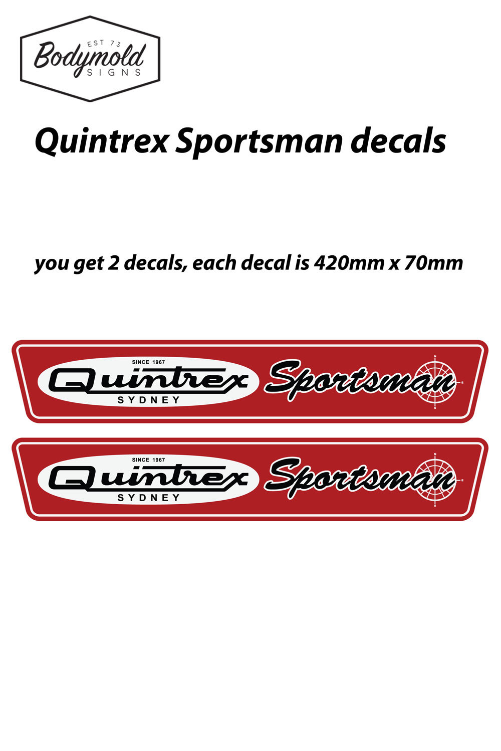 Quintrex Sportsman Vintage style boat decals | eBay