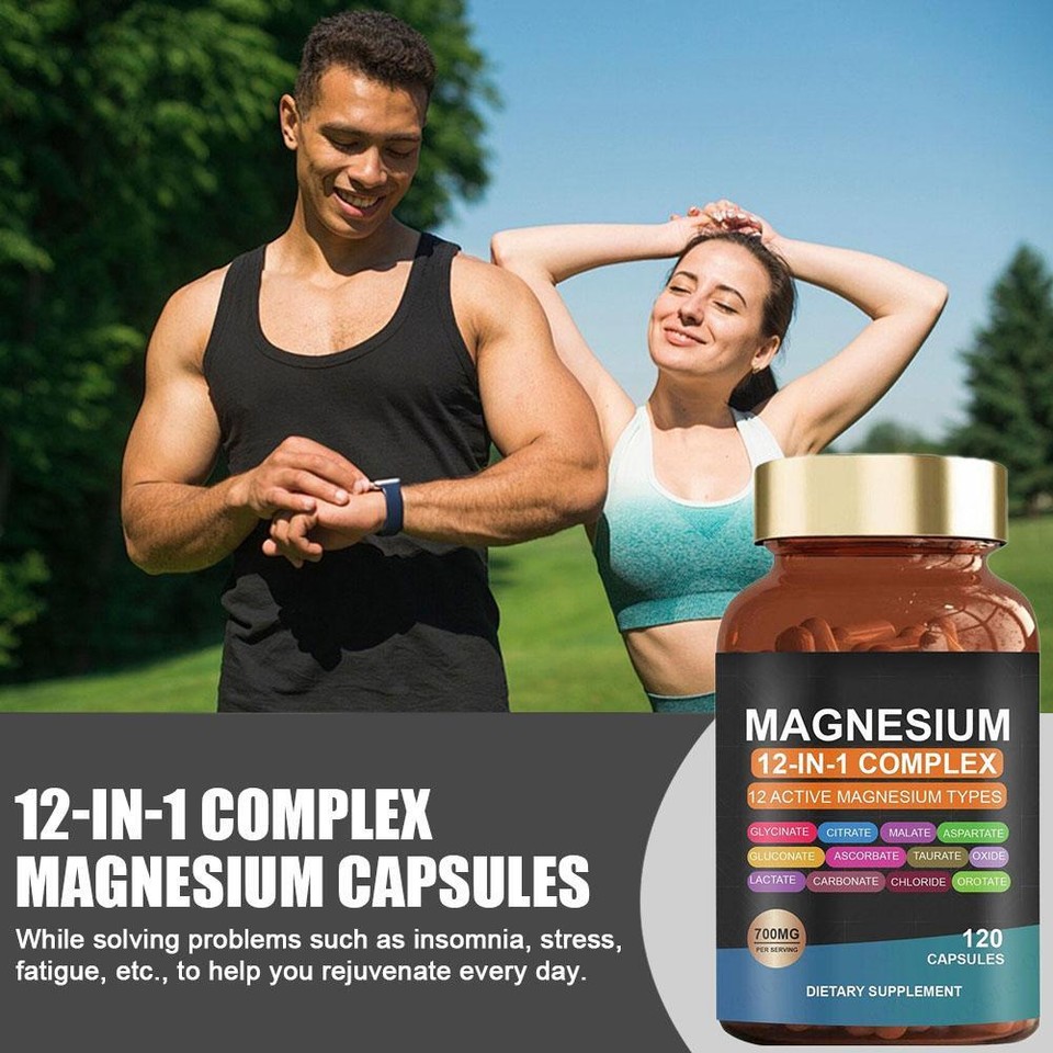 12-in-1 Magnesium Capsule Complex - High Strength Magnesium Capsules ...