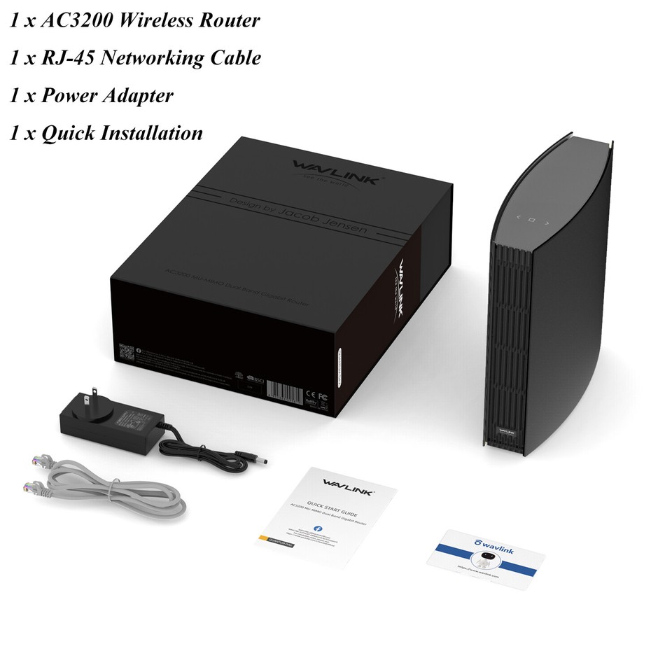 Wavlink AC3200 WiFi Router Dual Band Gigabit Wireless Internet Router ...