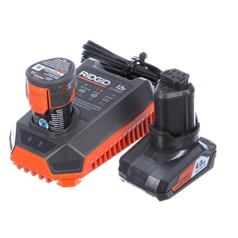 RIDGID 12V Lithium-Ion Battery Charger: Compact Design, Quick Charging ...