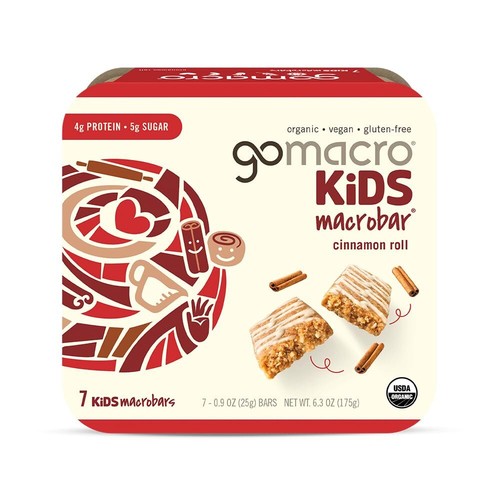 GoMacro Kids MacroBar Organic Vegan Snack Bars - Cinnamon Roll (0.90 ...