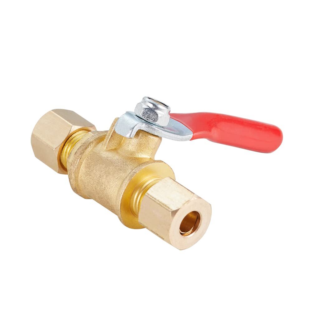Brass Shut Off Valve 1/4 Inch Compression Fitting for Refrigerator ...