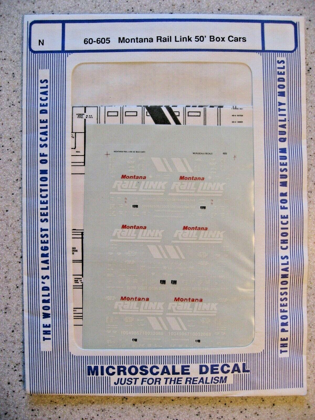 Microscale Decal N Scale 60-605 Montana Rail Link 50' Box Cars | eBay