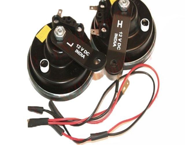 Strong Tone Horn Set Pair Genuine Hella 12v Black Agro Tractor Long ...