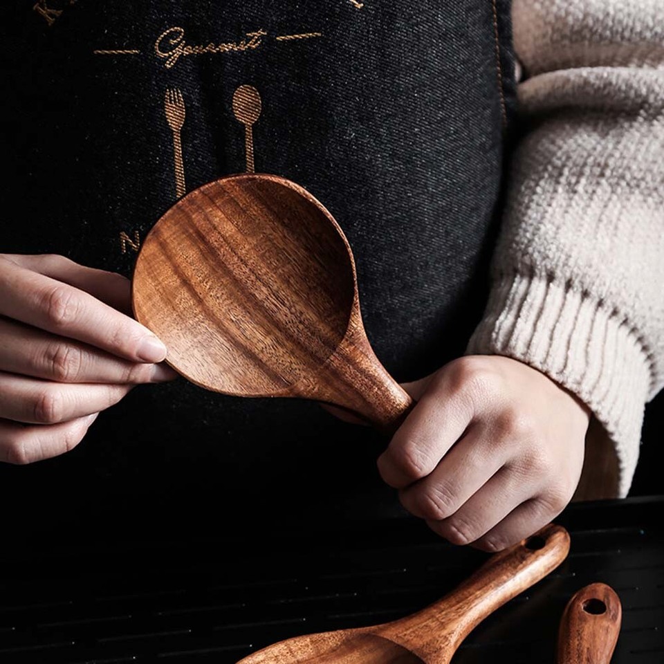 Kitchen accessories Wooden Rice Scooper Rice spoon Cooking tools Rice ...