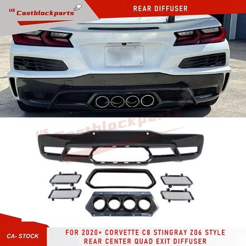 For 2020+ Corvette C8 Stingray Z06 Style Front + Rear Bumper Full Body ...
