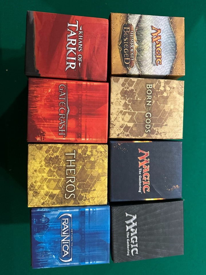 MTG: 8 EMPTY Fat Pack Boxes. (Theros, Ravnica, Gatecrash, Khans) | eBay