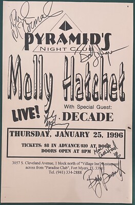 Molly Hatchet Band Signed Autographed 11x17 Poster | eBay