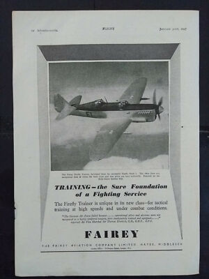 Fairey Firefly - Training - Aircraft - 1940's Magazine Advert #B4824 ...