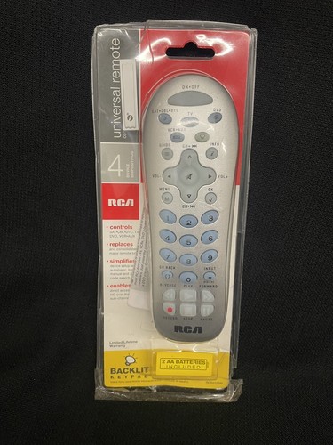RCA RCR412SIR 4-Device Backlit Universal Remote Control Silver - | eBay