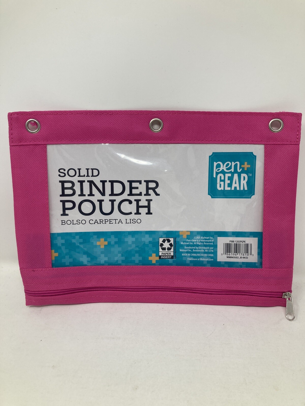 Pen + Gear Binder Pouch Pencil Notebook School Zipper Bag Pink Clear 3 ...