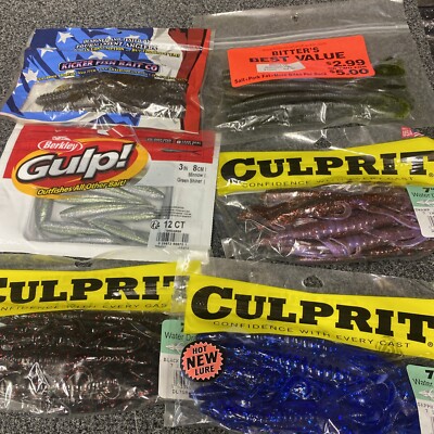 Lot Of Fishing Lures Soft Plastics Culprit water Dragon, berkley Gulp ...